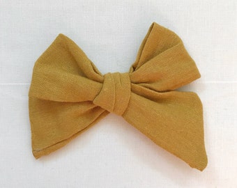 Mustard hair bow mustard large hair bow big mustard bow | Etsy