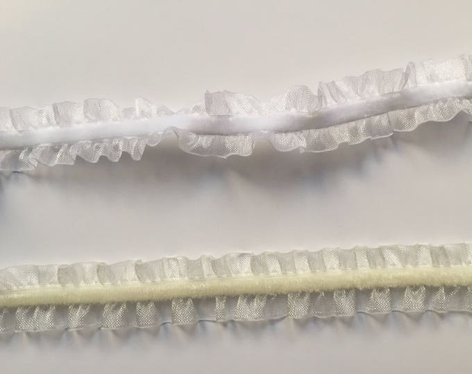 Velvet Ribbon With Sheer Ruffle Edge Ruffle Elastic 15mm Elastic Ribbon ...