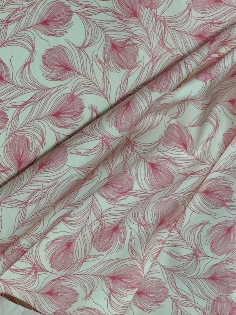 Feather Cotton Fabric 100% Cotton Print Ivory and Black - Etsy UK