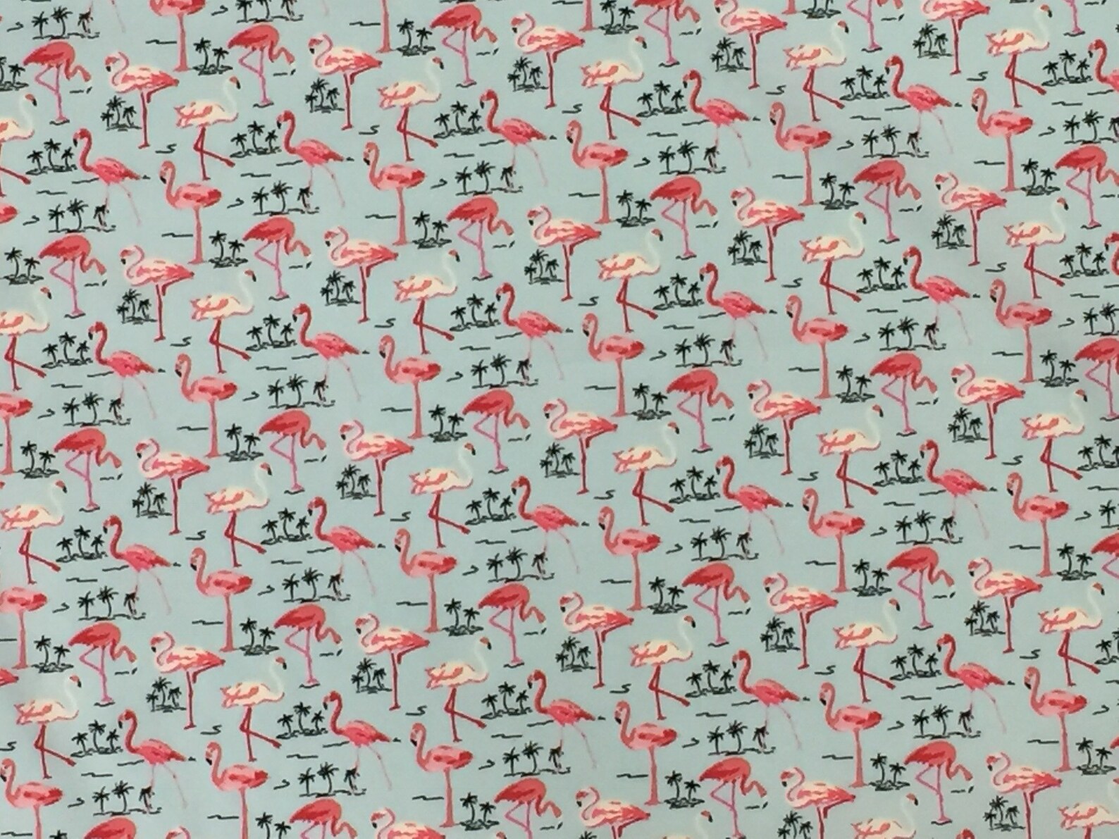 Flamingo Cotton Fabric - Craft Material - Blue Fabric - 100% Cotton ...