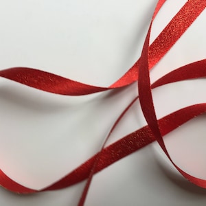Red Sparkle Ribbon - Christmas Sparkly Ribbon - 3mm Ribbon - 10mm ...