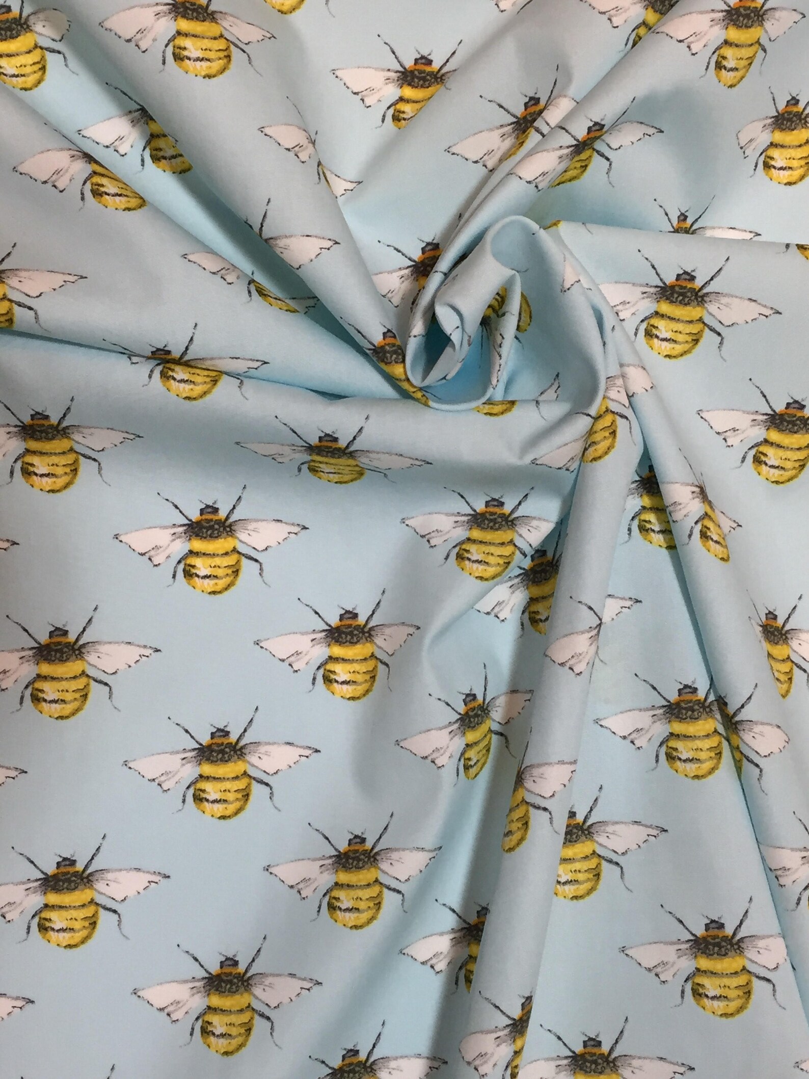 Bee Cotton Fabric 100% Cotton Sky Bee Cotton Material - Etsy