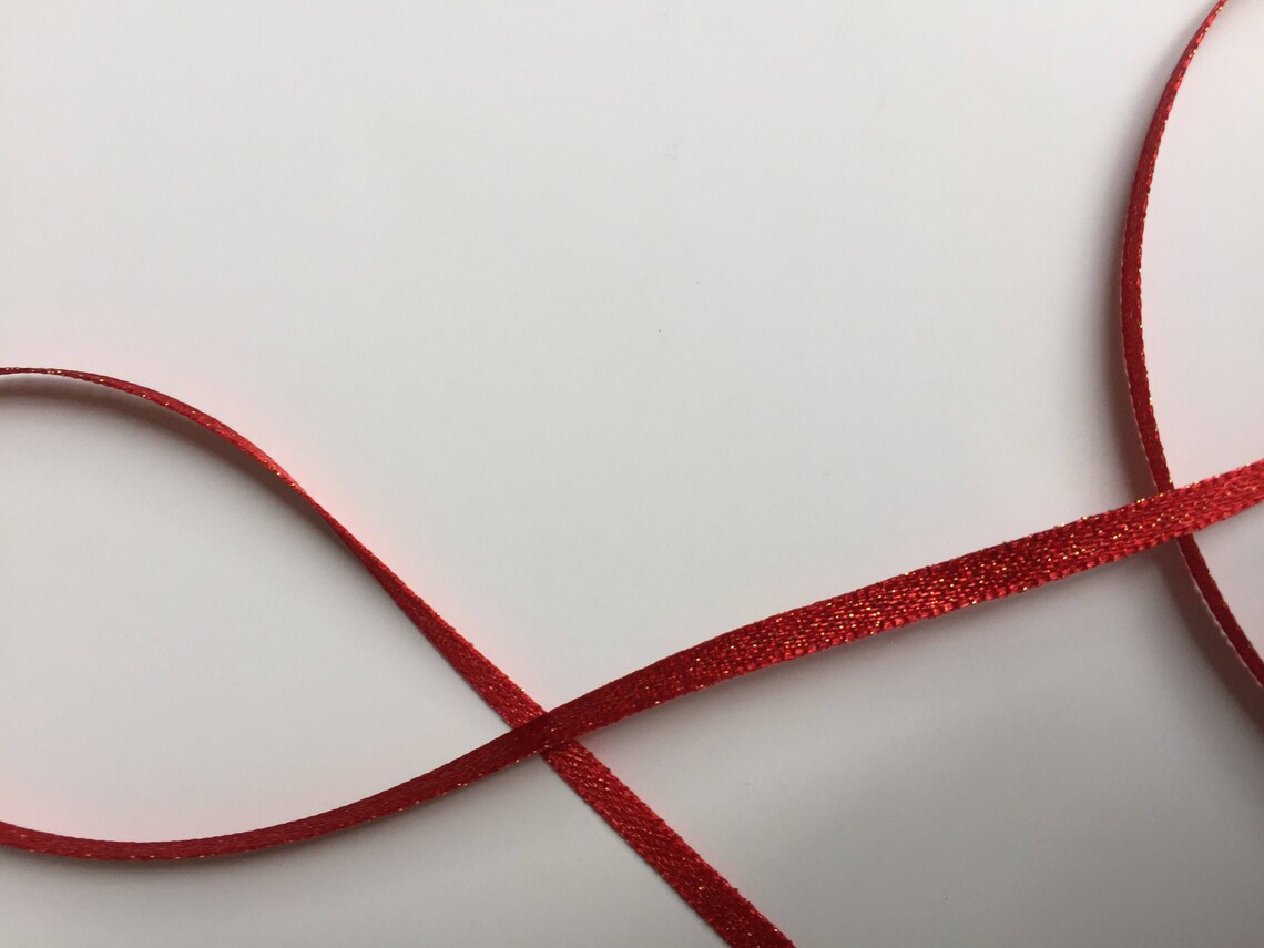 Red Sparkle Ribbon Christmas Sparkly Ribbon 3mm Ribbon - Etsy