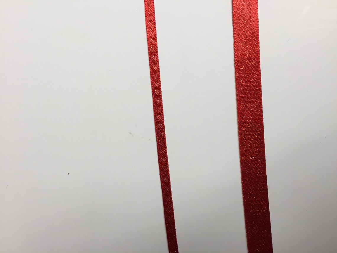 Red Sparkle Ribbon Christmas Sparkly Ribbon 3mm Ribbon - Etsy