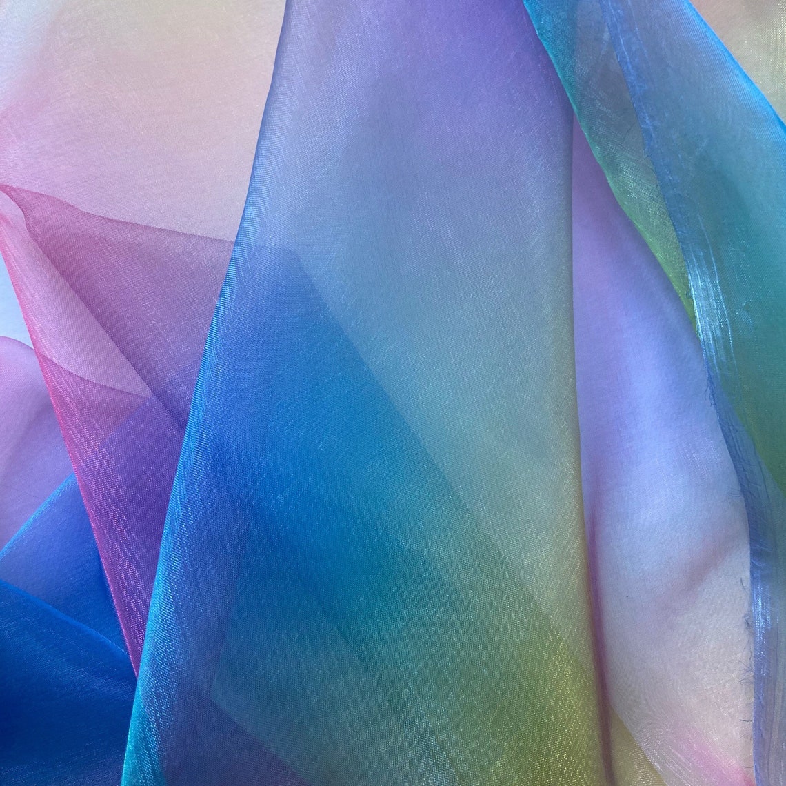 Rainbow Organza Fantasia Material Sheer Costume Fabric | Etsy