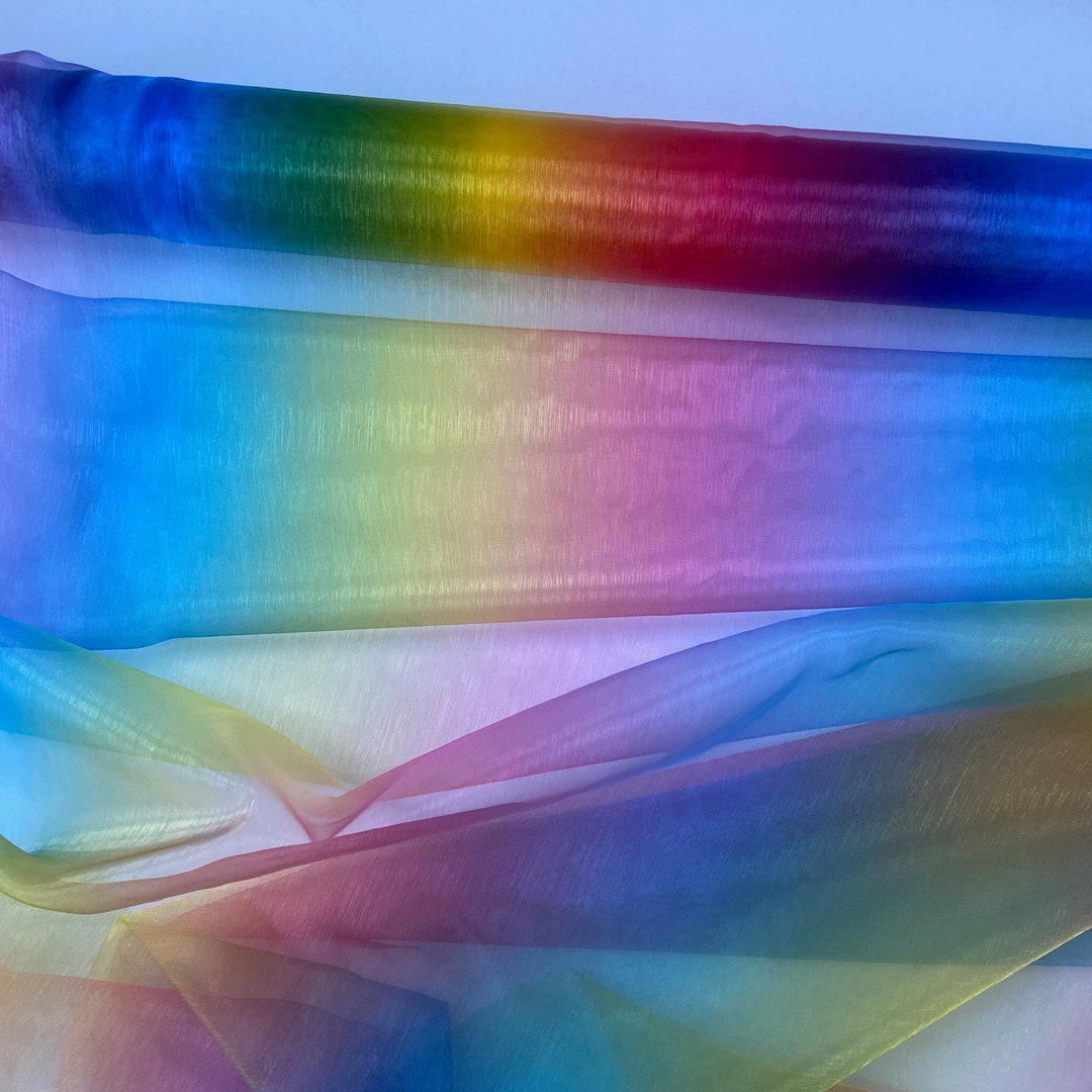 Rainbow Organza - Fantasia Material - Sheer Costume Fabric - 150cm Wide ...