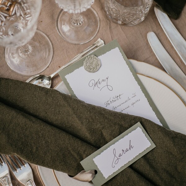 Handmade Paper Menus With Calligraphy - Etsy