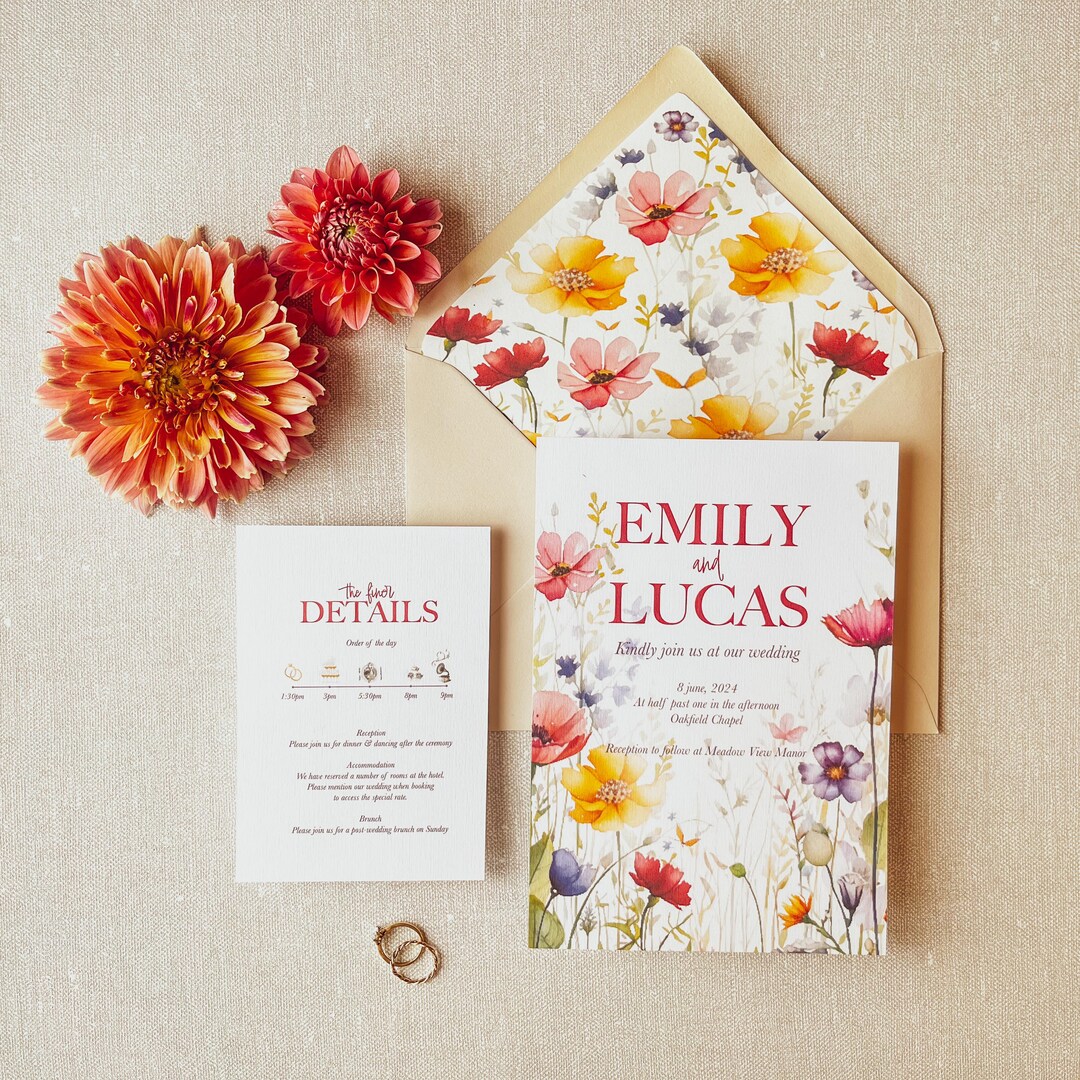 Enchanted Garden Wedding Invitation Set | Handmade Wedding Invitation ...