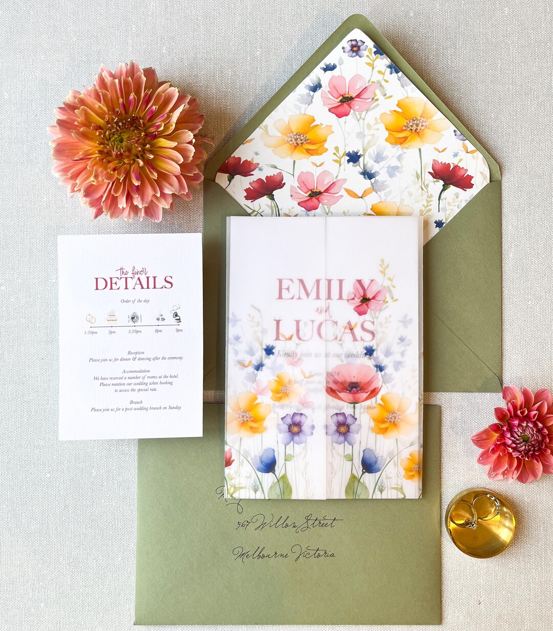 Enchanted Garden Wedding Invitation Set | Handmade Wedding Invitation ...