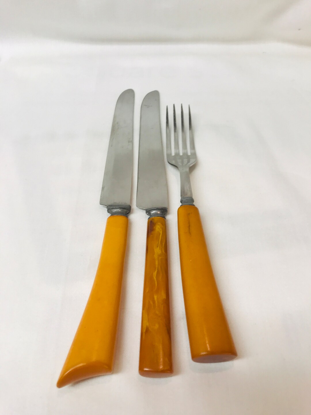 Vintage Bakelite 3pc Stainless Steel Flatware Art Deco Tableware ...