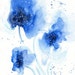 Blue Abstract Watercolor Flower Print, Blue Watercolor, Blue Print ...