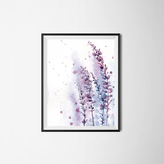 Abstract Lavender Print Botanical Watercolor Print Herb | Etsy