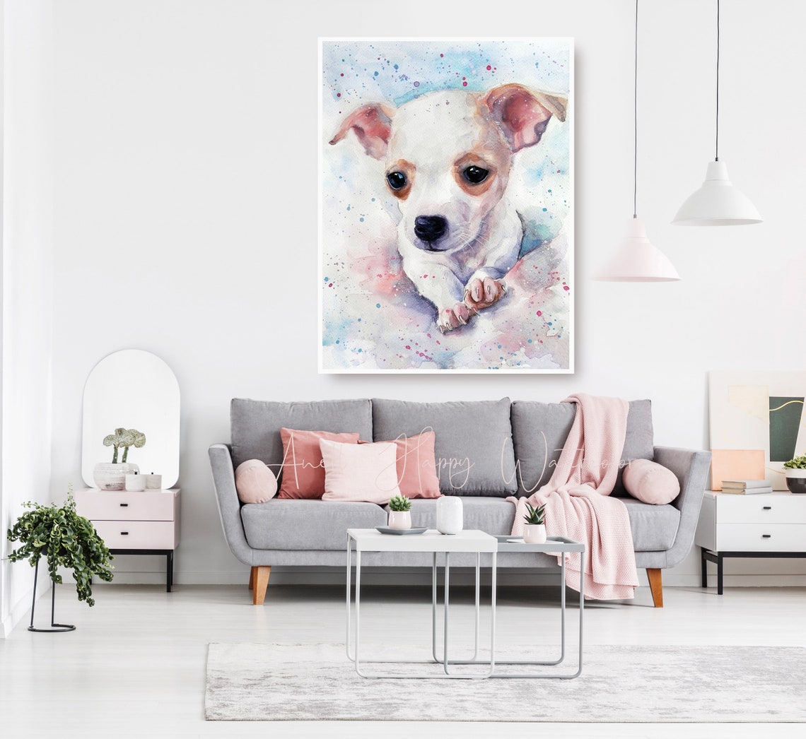 Custom Hand Painted Dog Portrait Custom Pet Portrait Custom - Etsy