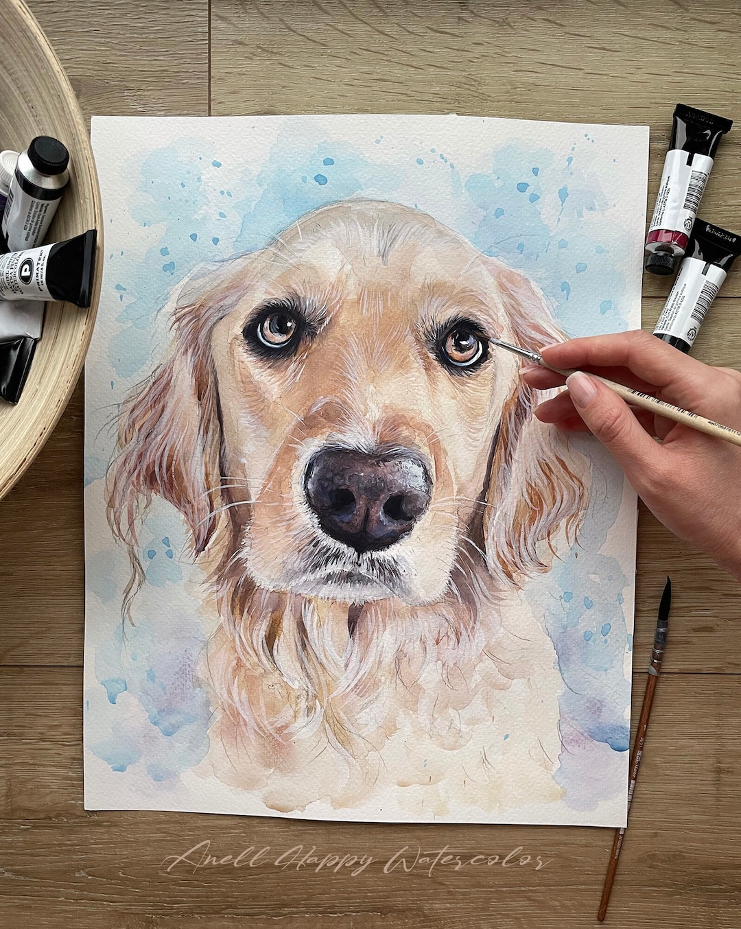 Custom Hand Painted Pet Portrait Custom Dog Portrait Custom Dog ...