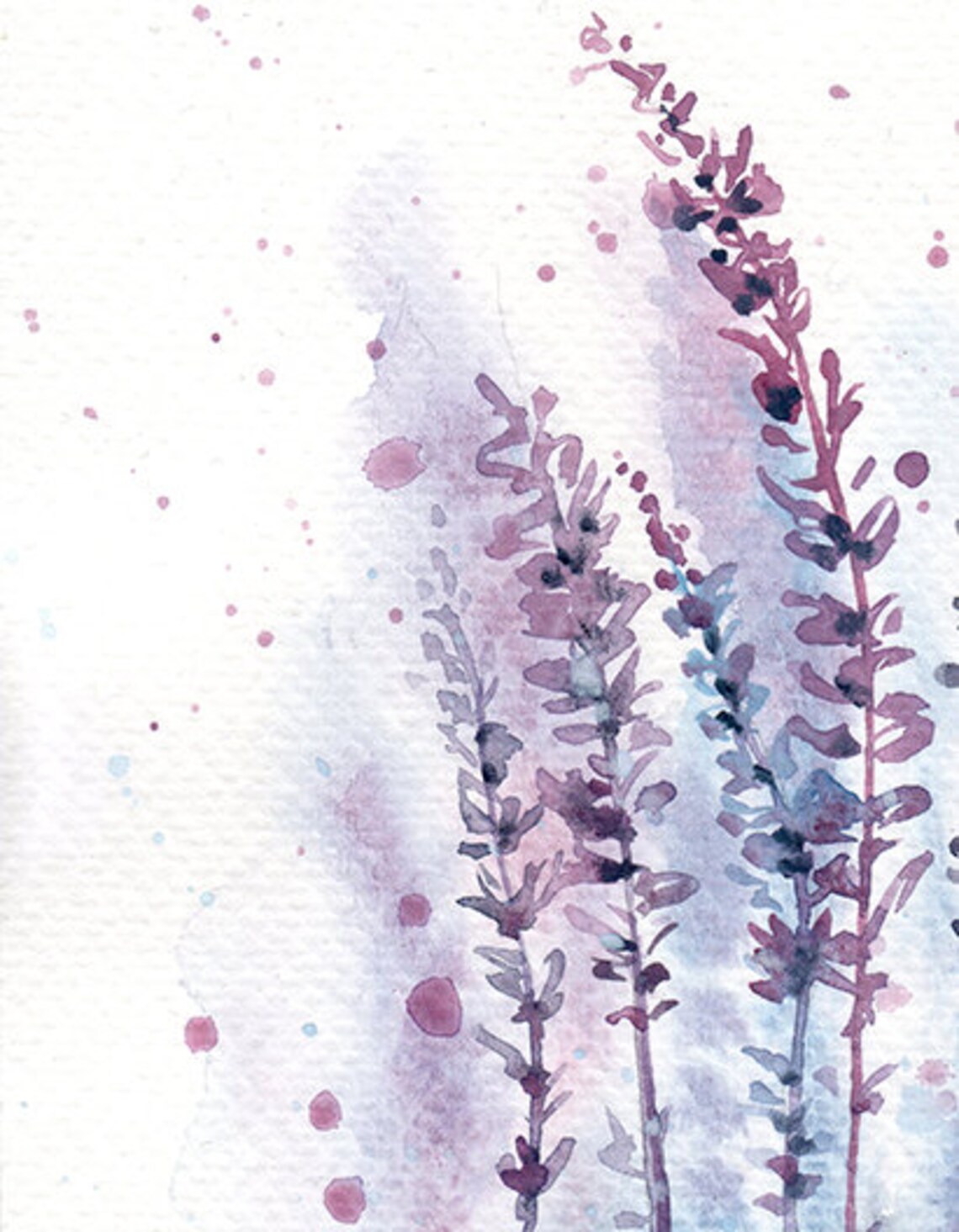 Abstract Lavender Print Botanical Watercolor Print Herb | Etsy