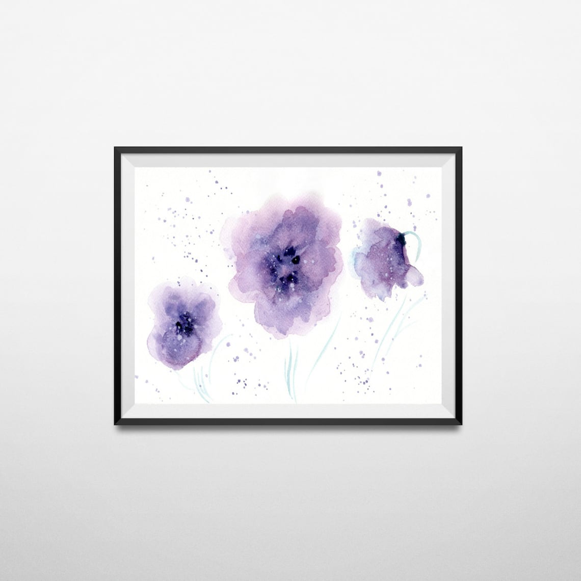 Purple Abstract Art Watercolor Flower Print Purple Print | Etsy