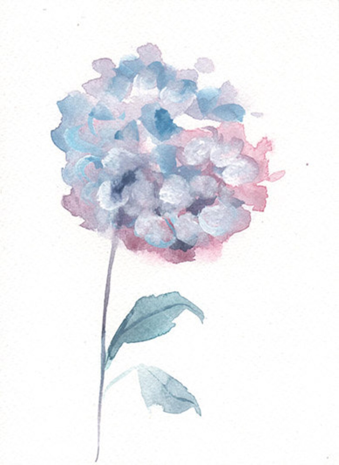 Hydrangea Print Abstract Art Watercolor Print Set of 3 Flower - Etsy