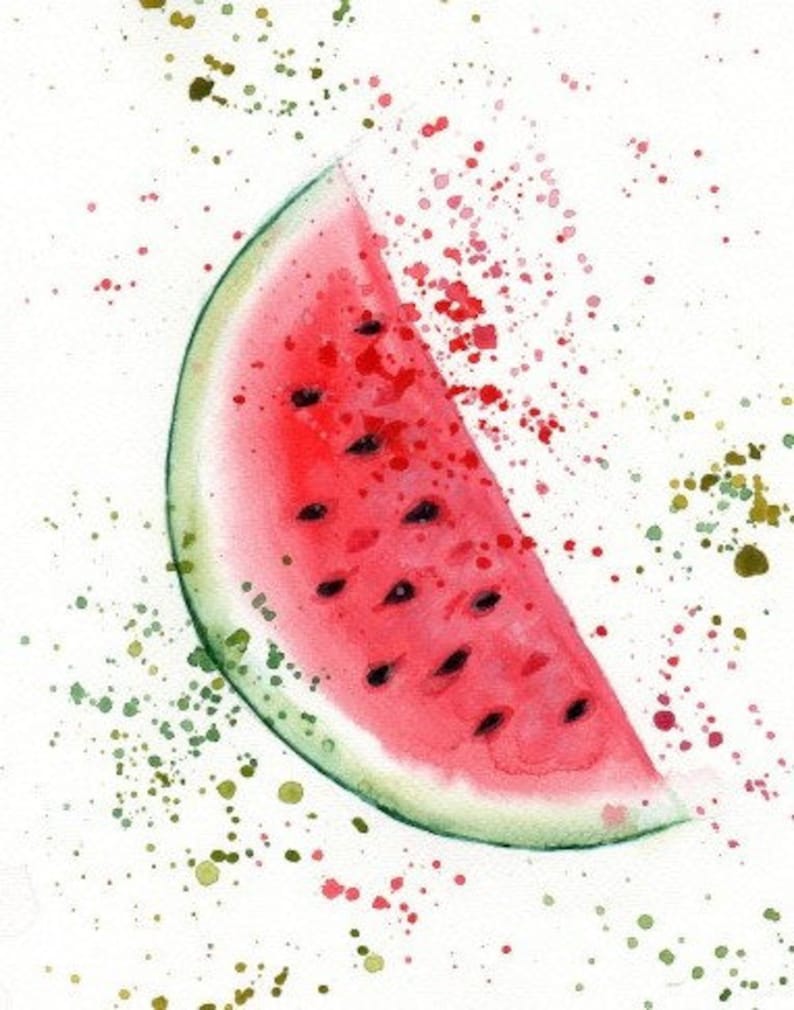Watermelon Watercolor Print Painting Illustration - Etsy