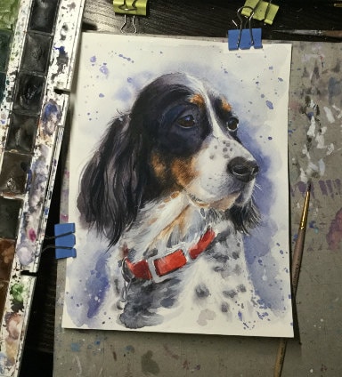 Custom Hand Painted Dog Portrait Custom Pet Portrait Custom | Etsy
