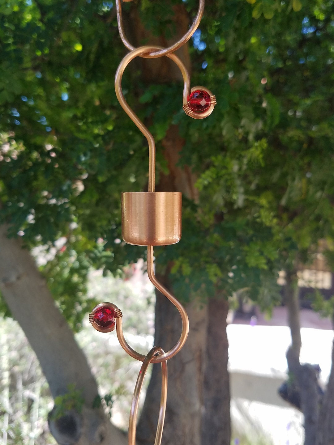 Copper Wire Ant Moat With Red Glass Crystals for Hummingbird Feeders - Etsy