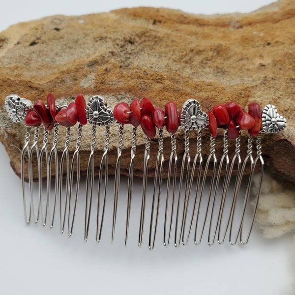 Coral Hair Comb - Etsy