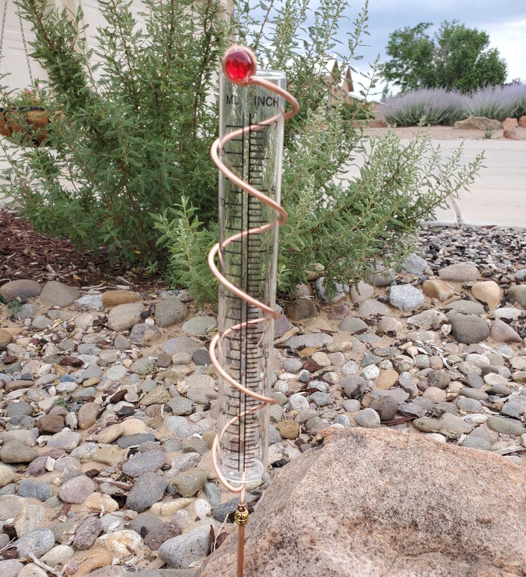 Copper Wire Stake Rain Gauge With Glass Tube - Etsy