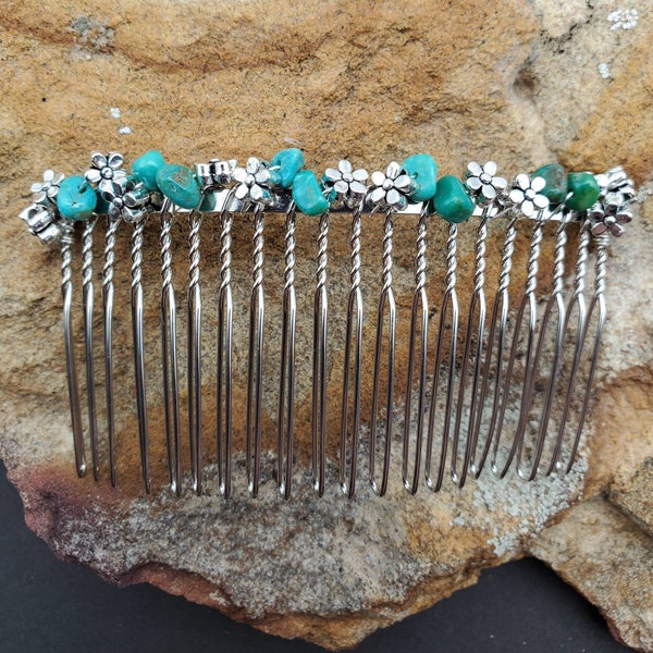 Turquoise Hair Comb - Etsy UK