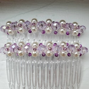 Natural Pearl Hair Combs, Plastic Side Comb, Veil Comb, Glass Pearls ...