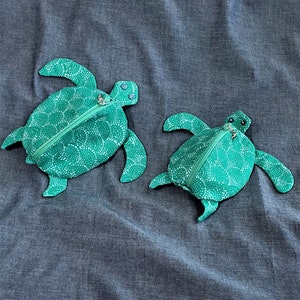 Unique Sea Turtles, Teal Turtle Shaped Animal Zippy Zoo Pouch, Knitting ...