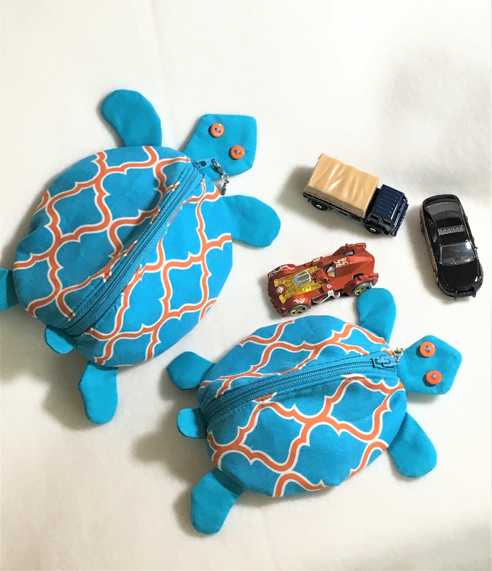 Fun Zippy Zoo Turquoise Turtle Shaped Small Zipper Pouch, Knitting ...