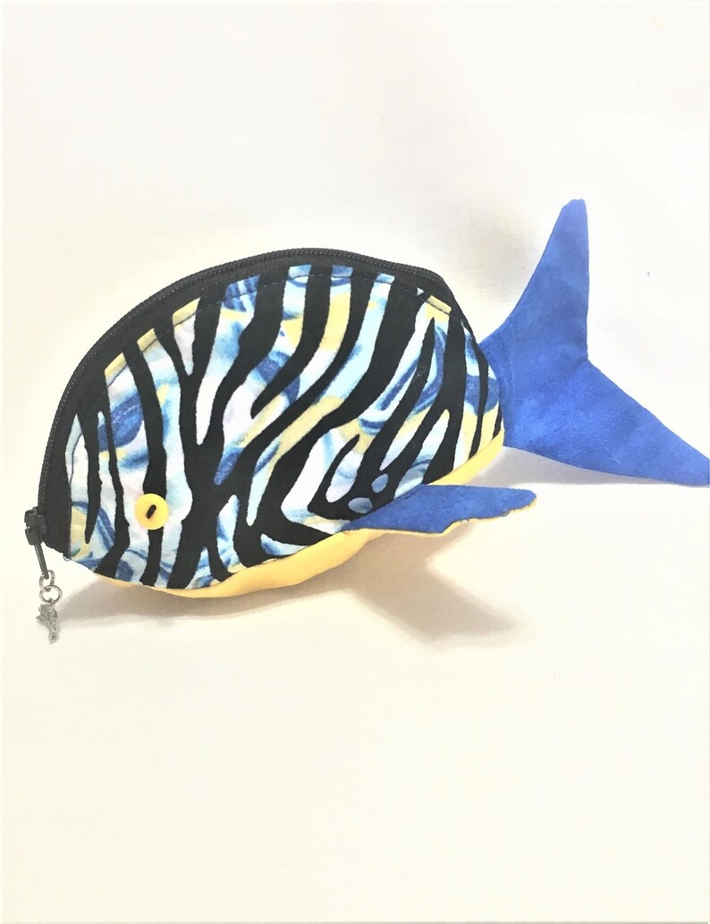 Blue Tropical Zippy Zoo Fish Shaped Zipper Pouches, Knitting/crochet ...