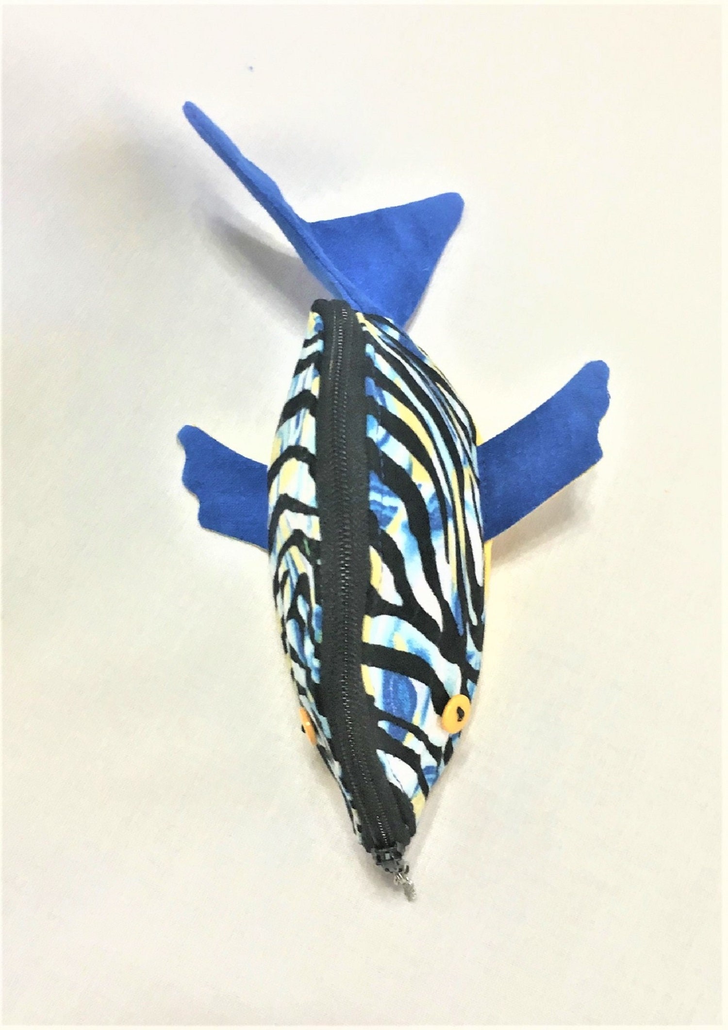 Blue Tropical Zippy Zoo Fish Shaped Zipper Pouches | Etsy