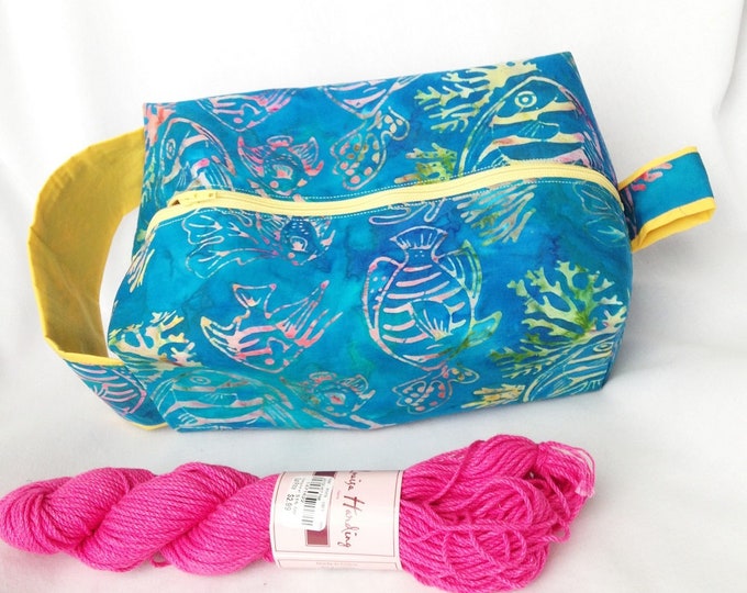 Fun Summer Teal Tropical Fish Box Bag, Travel, Cosmetic or Toiletry Bag ...