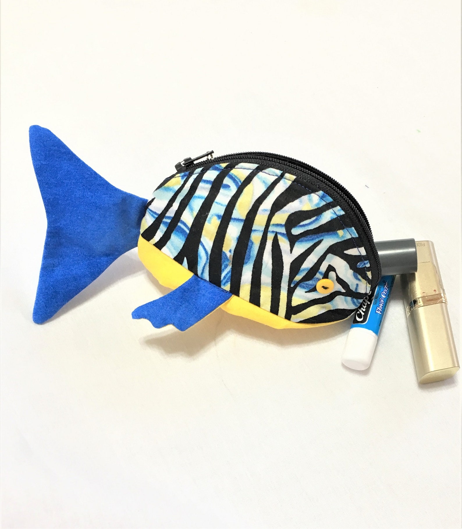 Blue Tropical Zippy Zoo Fish Shaped Zipper Pouches, Knitting/crochet ...