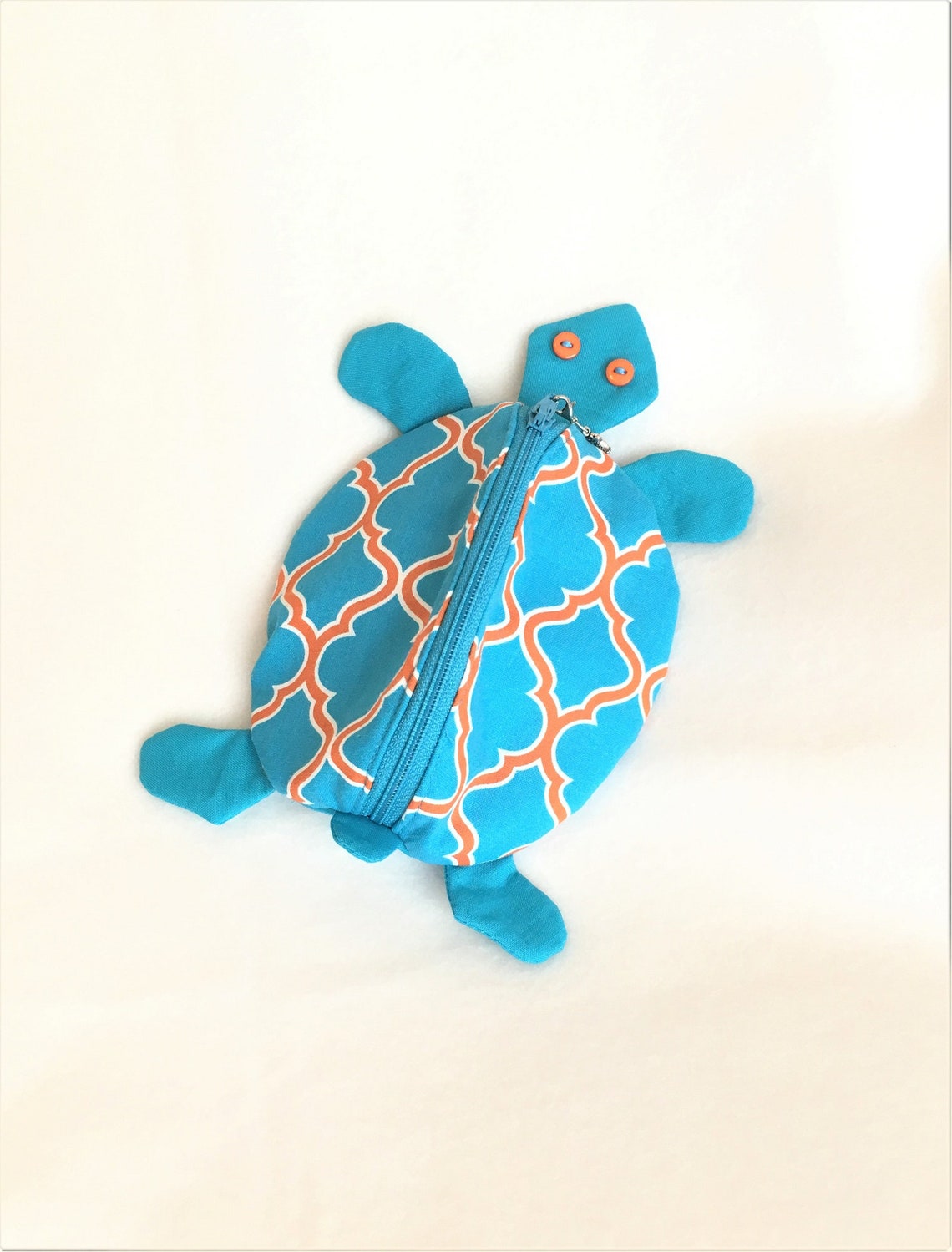 Fun Zippy Zoo Turquoise Turtle Shaped Small Zipper Pouch - Etsy