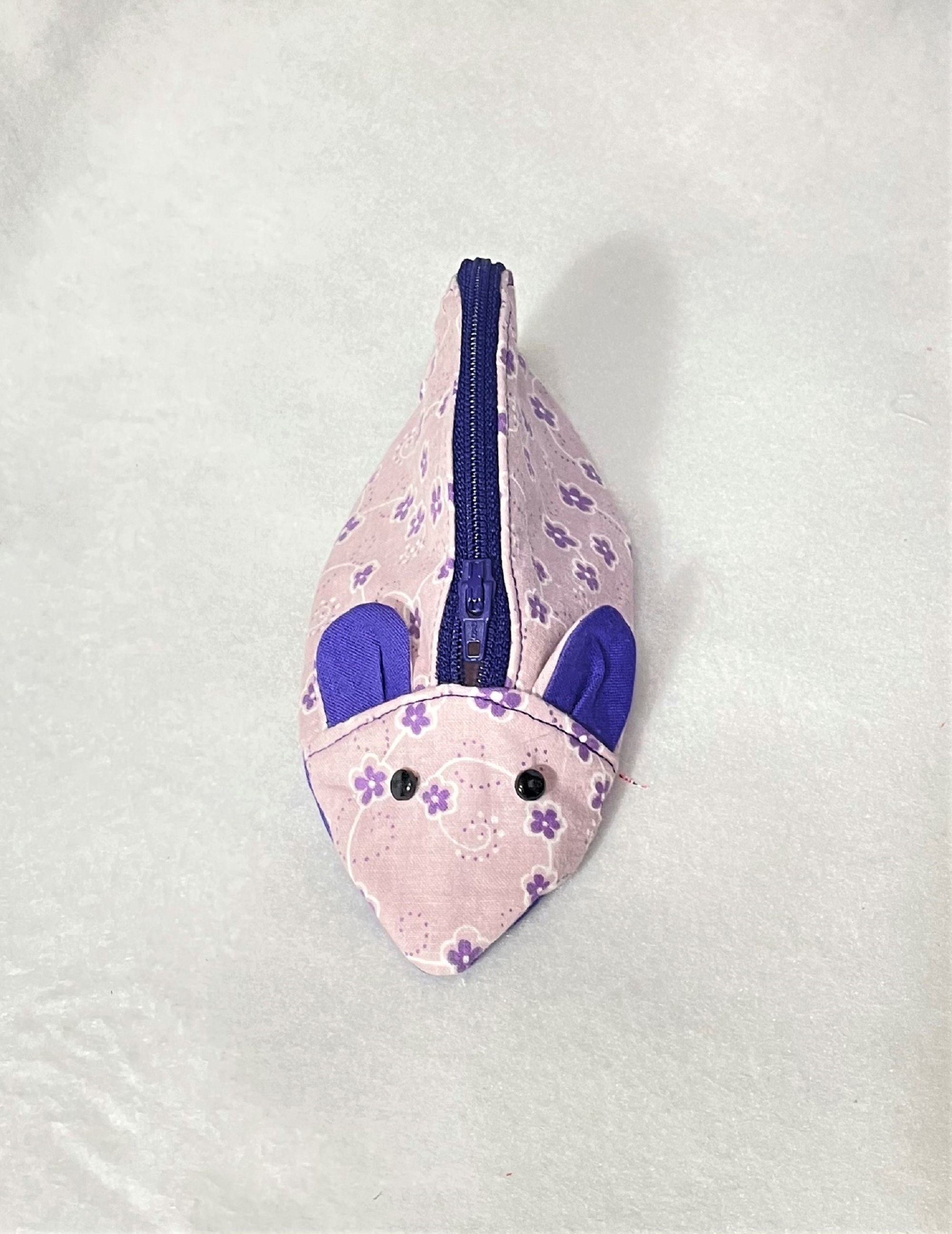 Fun Zippy Zoo Purple Floral Mouse Shaped Small Zipper Pouch - Etsy