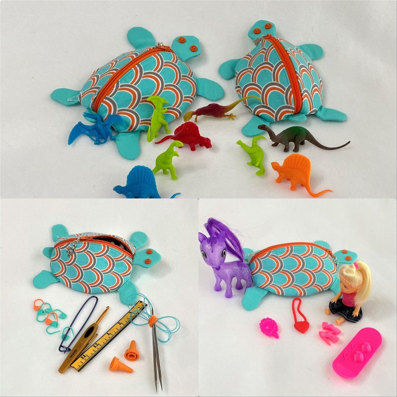 Cutie Zippy Zoo Arched Orange Turtle Shaped Small Zipper Pouch ...