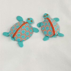 Cutie Zippy Zoo Arched Orange Turtle Shaped Small Zipper Pouch ...