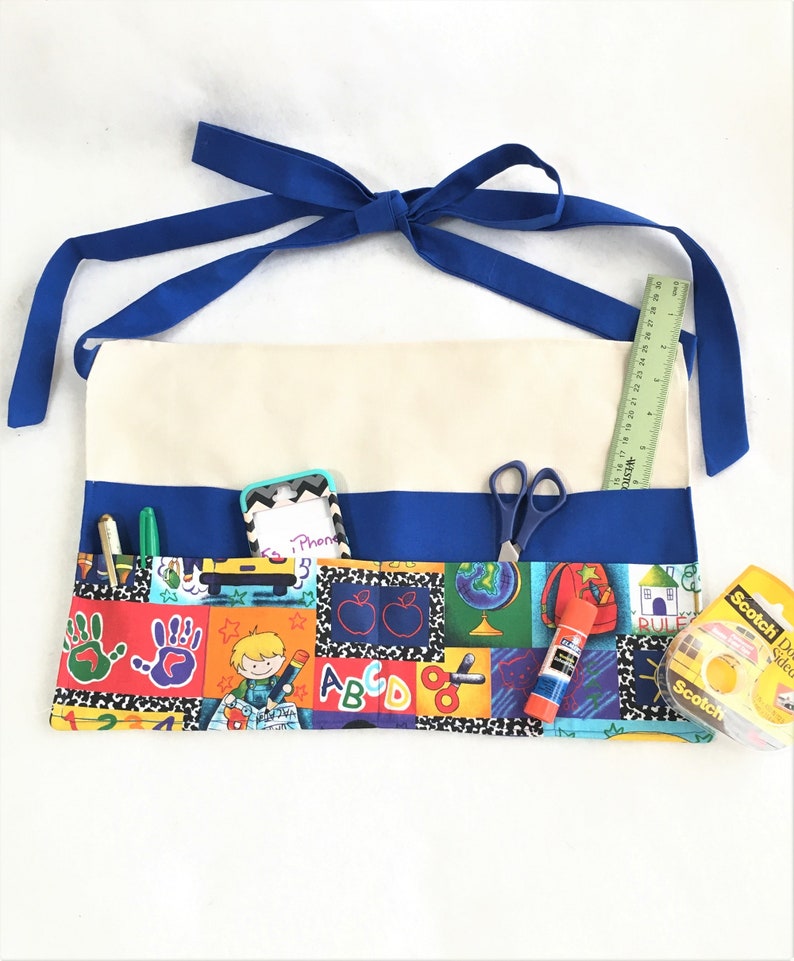 School Bus Kids Themed Big Pocket Apron Teachers Festival - Etsy