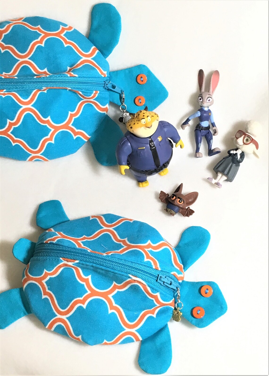 Fun Zippy Zoo Turquoise Turtle Shaped Small Zipper Pouch - Etsy