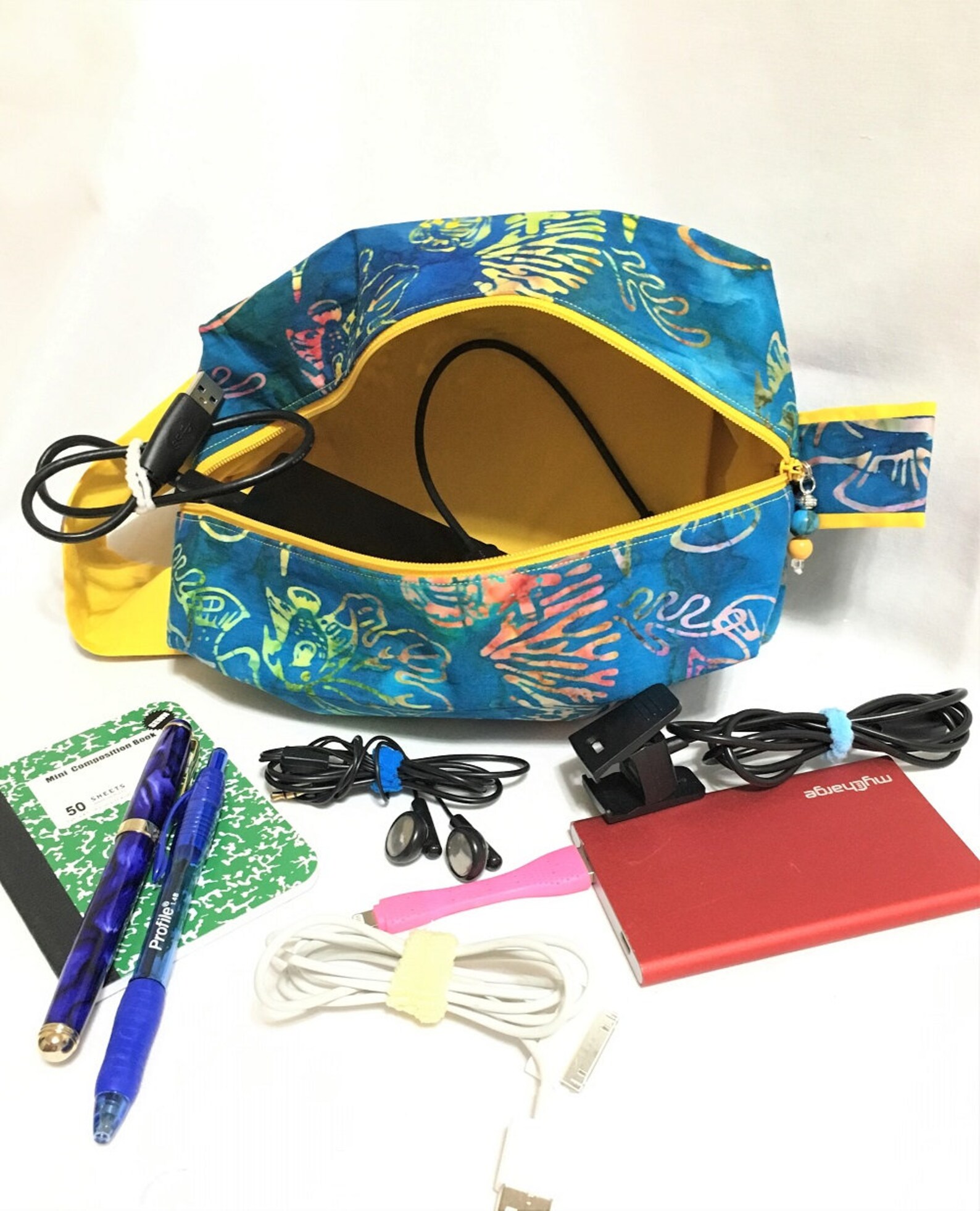 Fun Summer Teal Tropical Fish Box Bag Travel Cosmetic or - Etsy