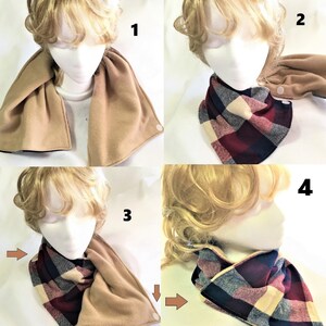 Brown and Gold Plaid Neck Wrap, Neck Warmers, Handmade Flannel Neck ...