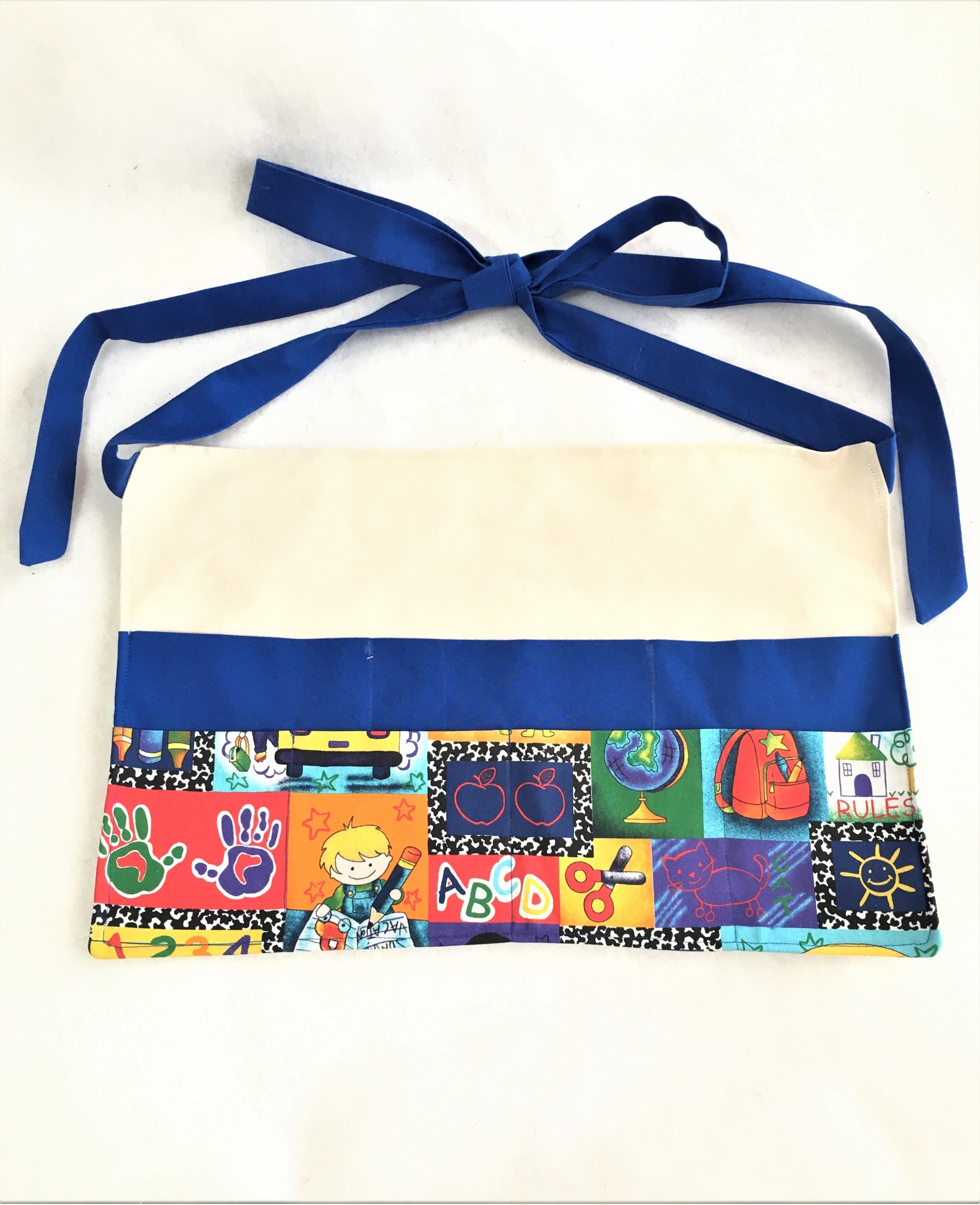 School Bus Kids Themed Big Pocket Apron Teachers Festival - Etsy
