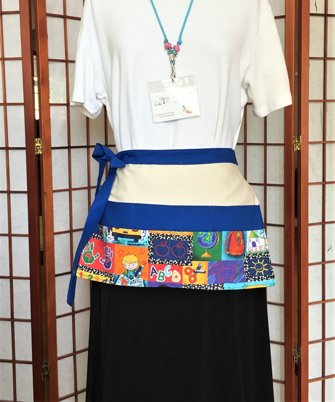 School Bus Kids Themed Big Pocket Apron Teachers Festival - Etsy