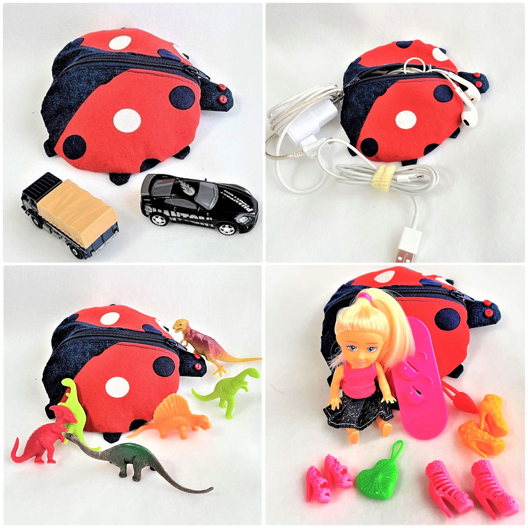 Zippy Zoo Unique Ladybug Shaped Small Zipper Pouches Coin - Etsy