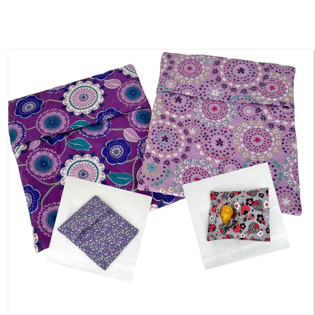 Purple Floral Potato Cooking Bag: Microwaveable Kitchen Linen - Etsy