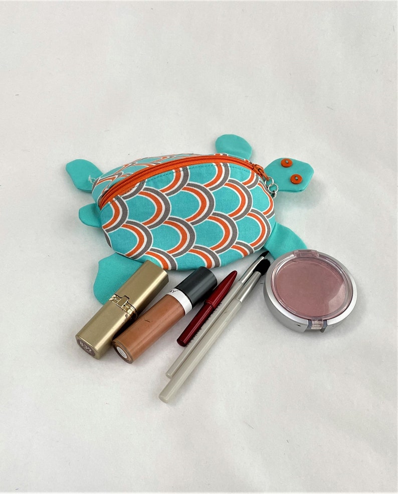 Cutie Zippy Zoo Arched Orange Turtle Shaped Small Zipper Pouch ...