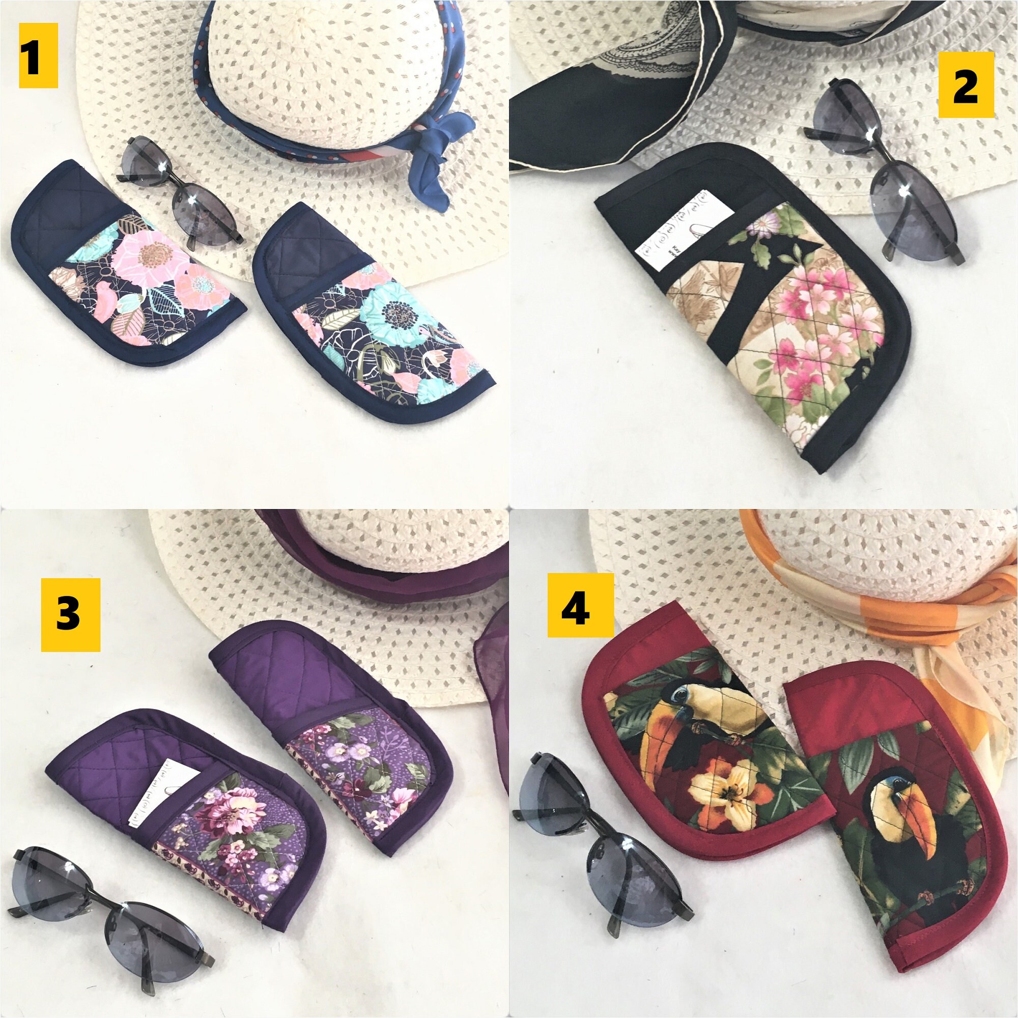 Sunglasses Eye Glasses Pouch, Quilted Reading Glasses Case, Padded ...