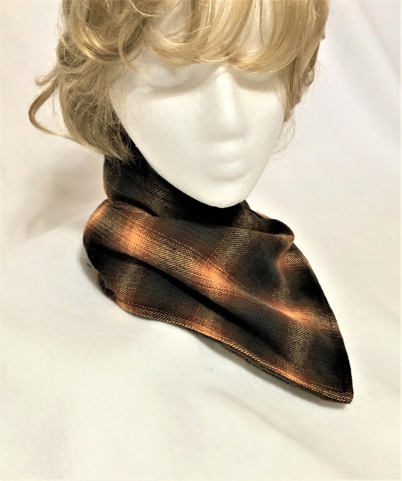 Brown and Gold Plaid Neck Wrap Neck Warmers Handmade Flannel | Etsy