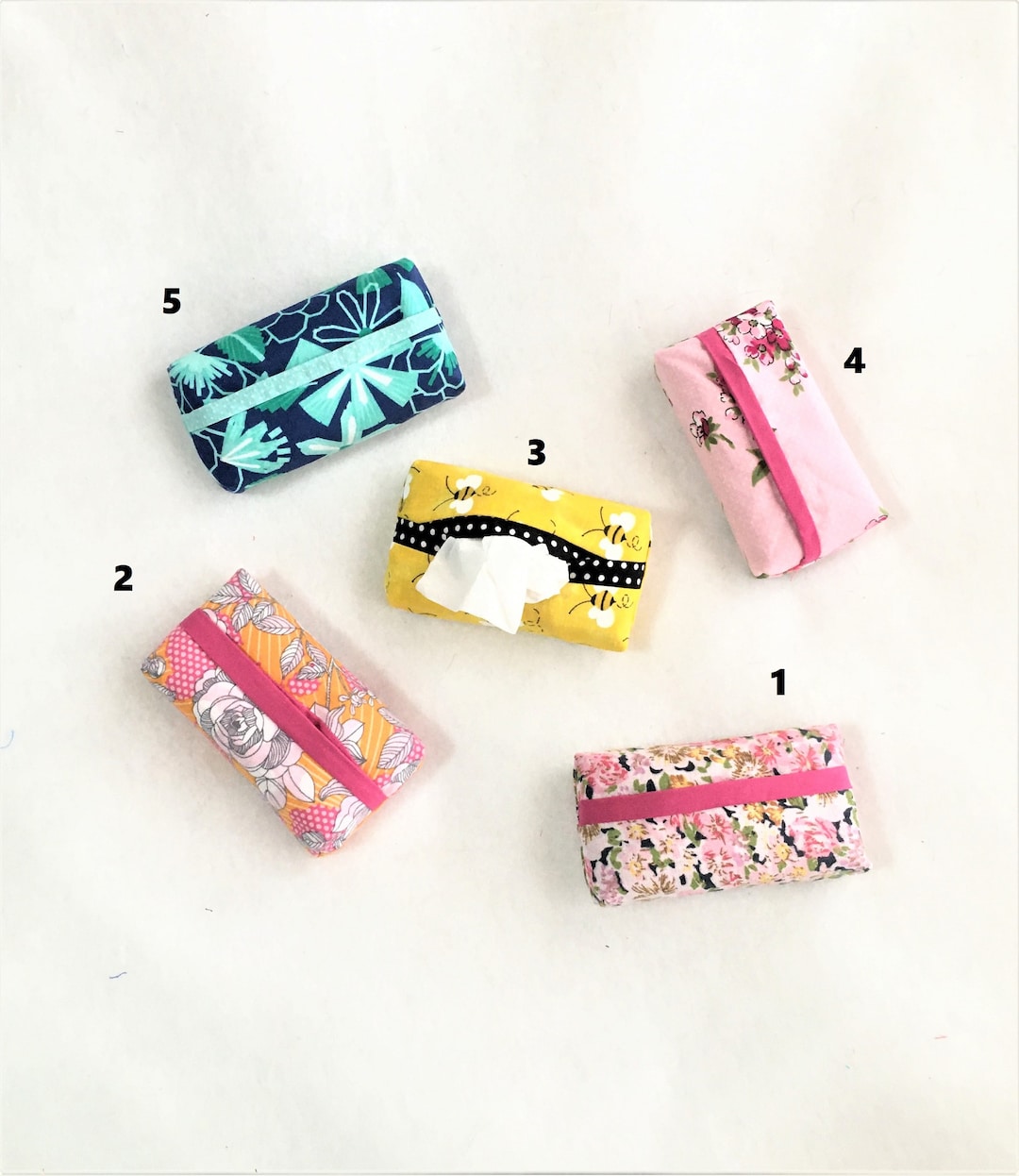 7 Colorful Personal Tissue Pouch, Cosmetic, Accessory Pouch, Purse ...